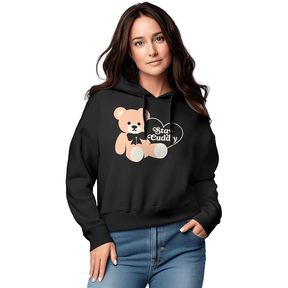 Women's Stay Cuddly Graphic Cropped Hoodie