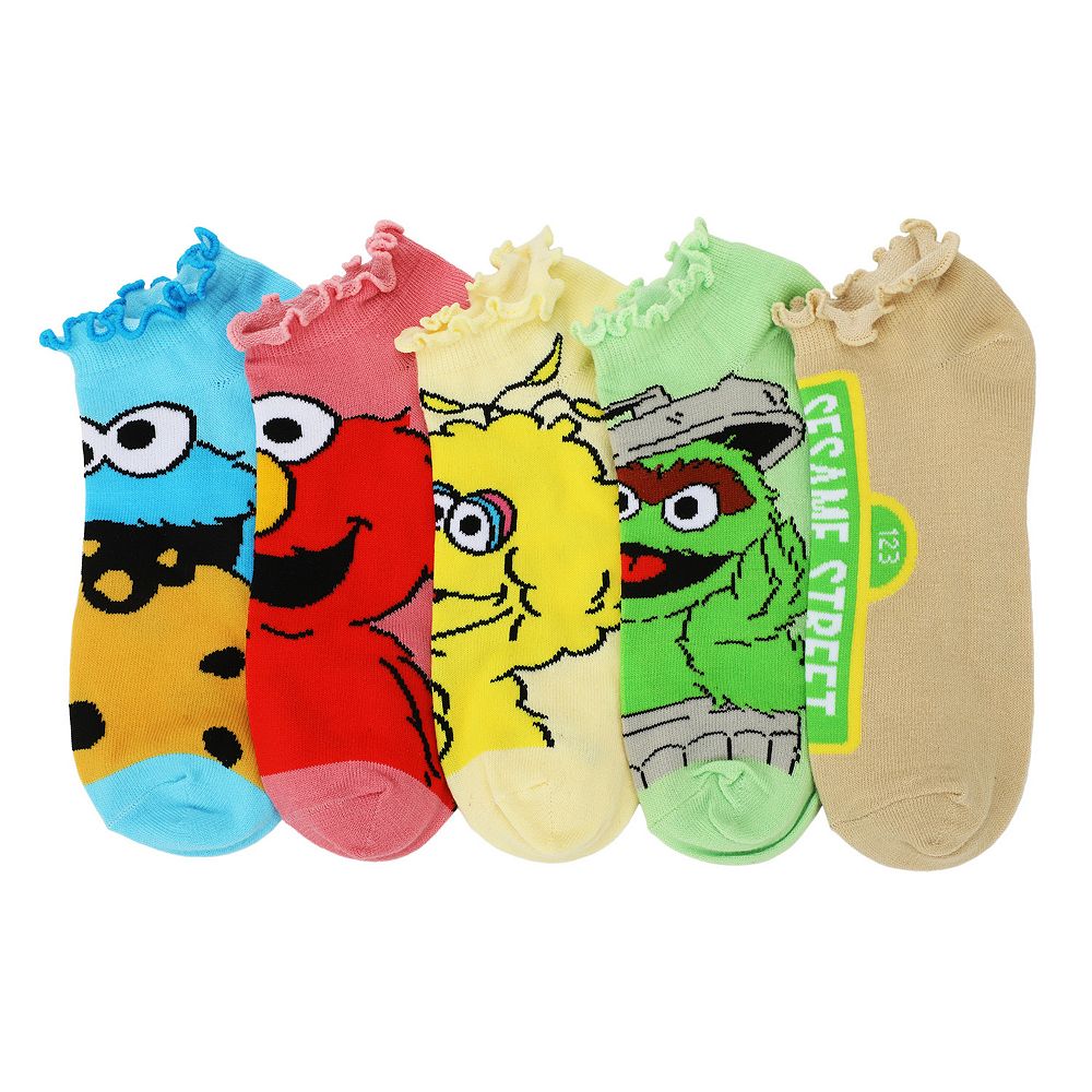Women's 5-Pack Sesame Street Elmo, Big Bird, & Friends Ankle Socks