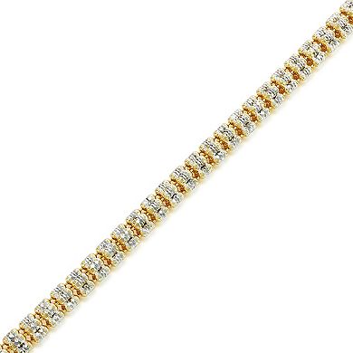 Argento Bella Sterling Silver Two Tone 5 mm Ice Chain Necklace