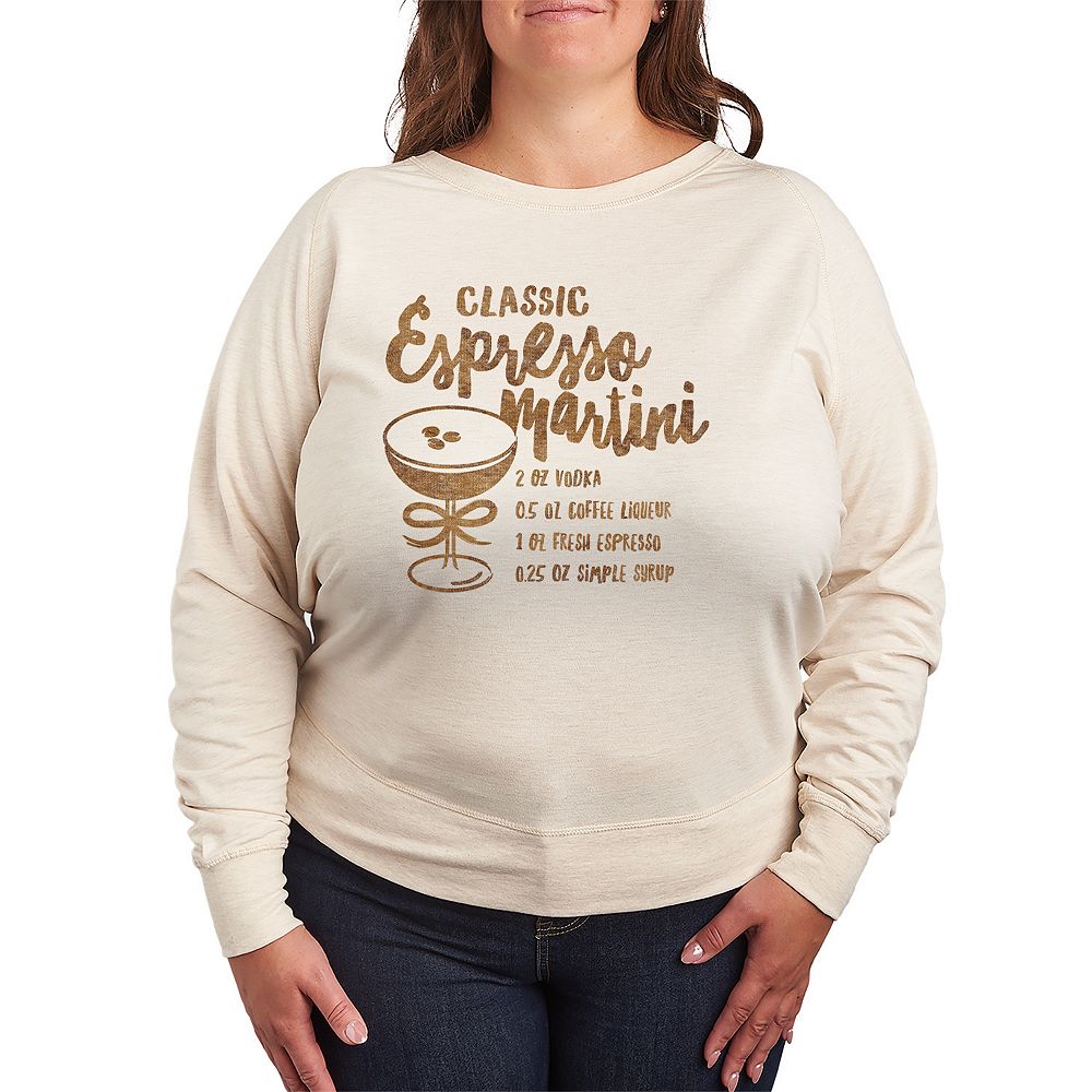 Plus Size Classic Espresso Martini French Terry Long Sleeve Tee