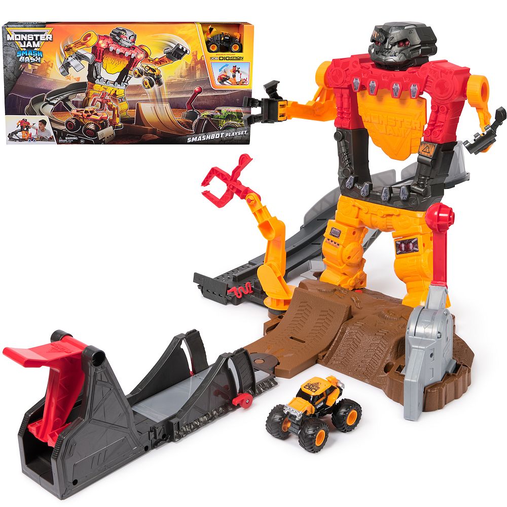 Spin Master Monster Jam Smash & Bash SmashBot Playset with Launcher