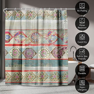 Americanflat Green Boho Shower Curtain