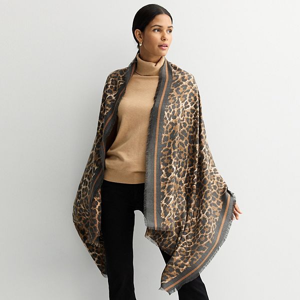 Women's Nine West Super Soft Leopard Print Wrap