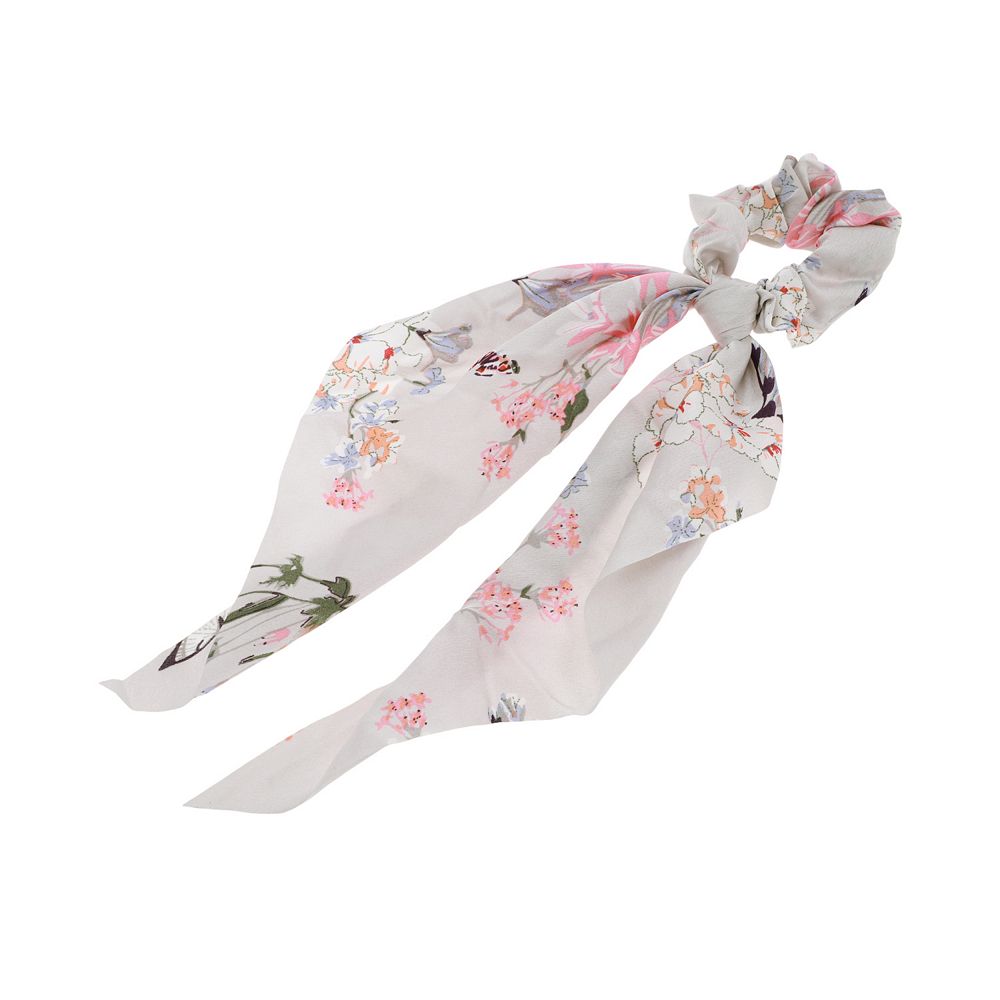 Flowers Tie Triangle Ribbon Hair Ties Gray 1 Pc