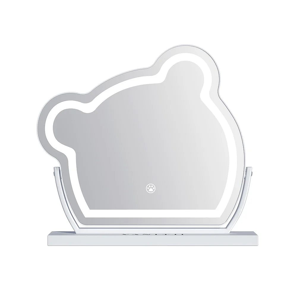 VANITII Hollywood 16'' x 14'' Bear Mirror With Light Cute Wall Mounted ...