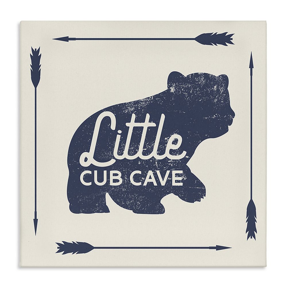 Stupell Home Decor Little Cub Cave Bear Sign Canvas Wall Art