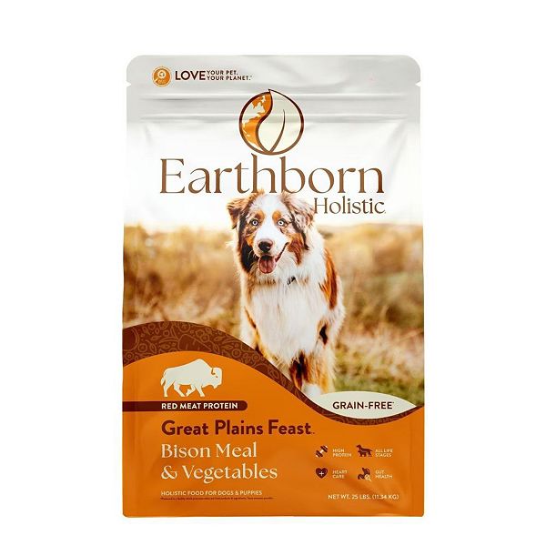 Earthborn Holistic Great Plains Feast Bison Meal & Vegetables Grain-Free Dry Dog Food - 25 Lbs