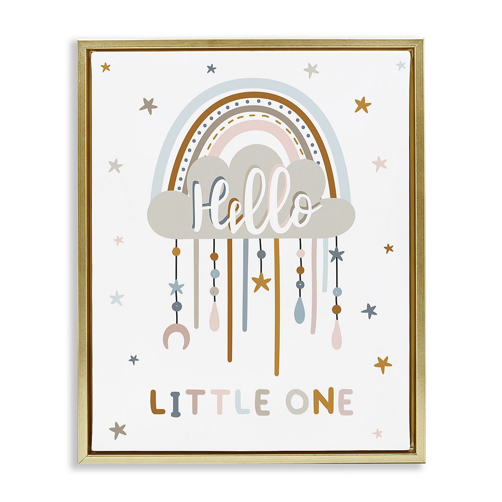 Stupell Home Decor Little One Stars Nursery Rainbow Float Frame Canvas ...