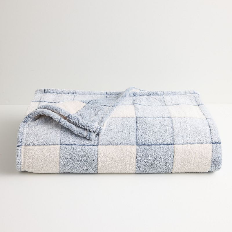 UPC 400210752124 - The Big One® Plaid Plush Throw Blanket, Blue Check ...