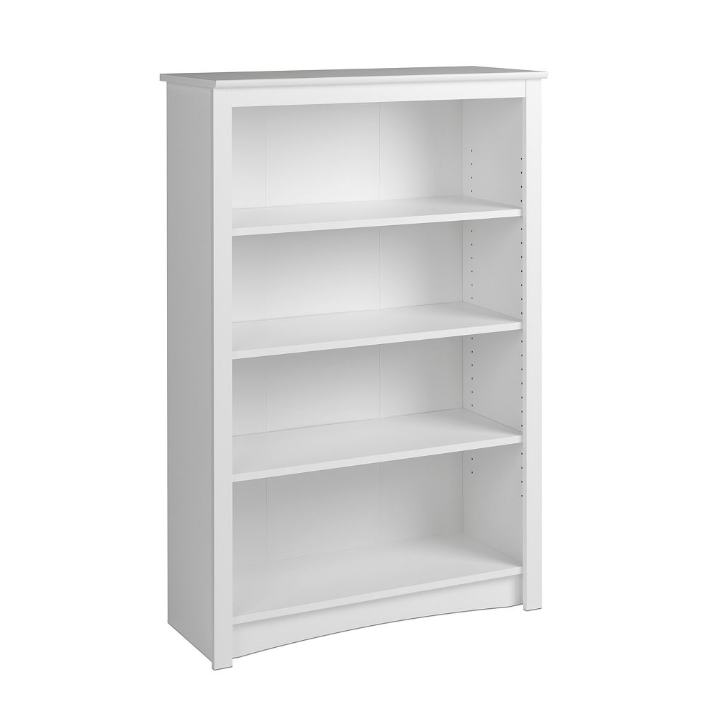 Prepac 4-Shelf White Bookcase