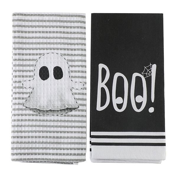 BOO 2-pk. Ghost and Witch Tea Towels