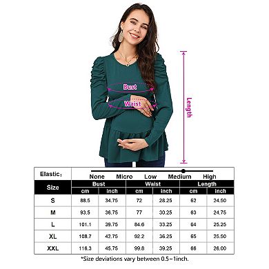 Maternity Shirts Women's Long Sleeve Maternity Blouse Pregnancy Tunic ...
