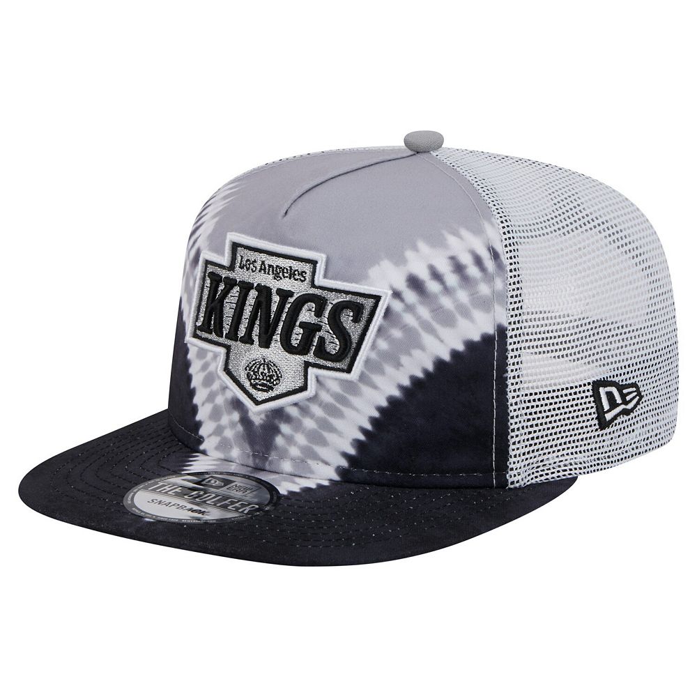 Men's New Era Black/Silver Los Angeles Kings Throwback V-Dye Adjustable ...
