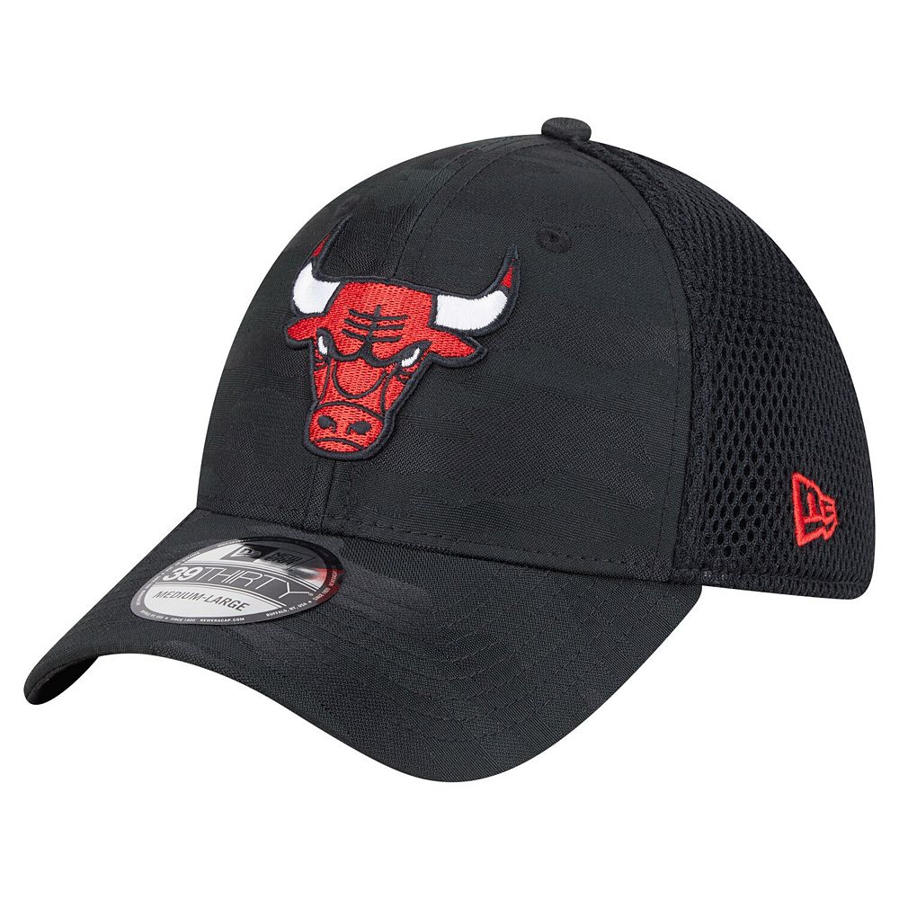 Men's New Era Black Chicago Bulls Subtle Camo 39THIRTY Flex Hat
