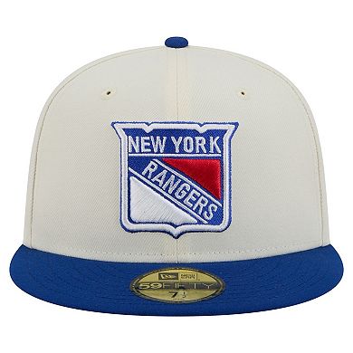 Men's New Era White New York Rangers Chrome Two-Toned 59FIFTY Fitted Hat