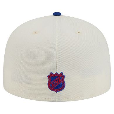 Men's New Era White New York Rangers Chrome Two-Toned 59FIFTY Fitted Hat