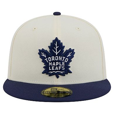 Men's New Era White Toronto Maple Leafs Chrome Two-Toned 59FIFTY Fitted Hat