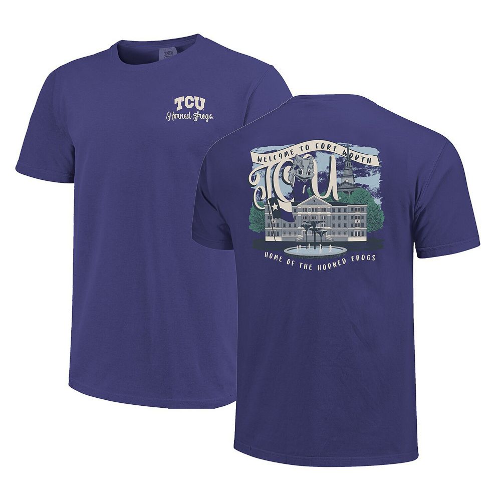 Women's Purple TCU Horned Frogs Comfort Colors Campus Scene Drawing ...