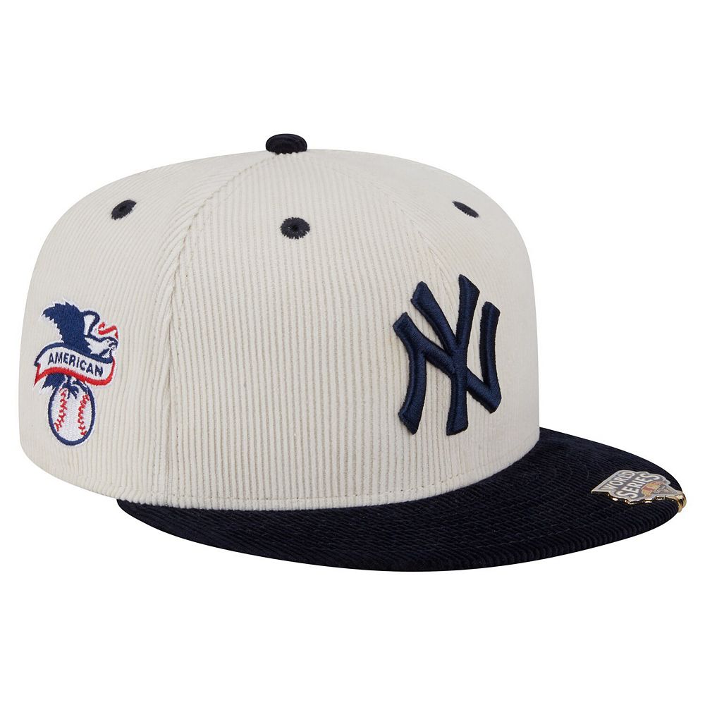 Men's New Era Cream/Navy New York Yankees Two-Tone Corduroy 59FIFTY ...