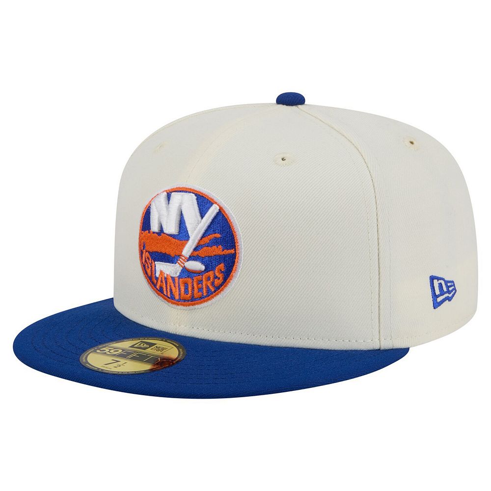 Men's New Era White New York Islanders Chrome Two-Toned 59FIFTY Fitted Hat