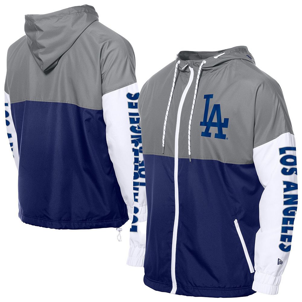 Men's New Era Royal/Gray Los Angeles Dodgers Color Block Full-Zip ...