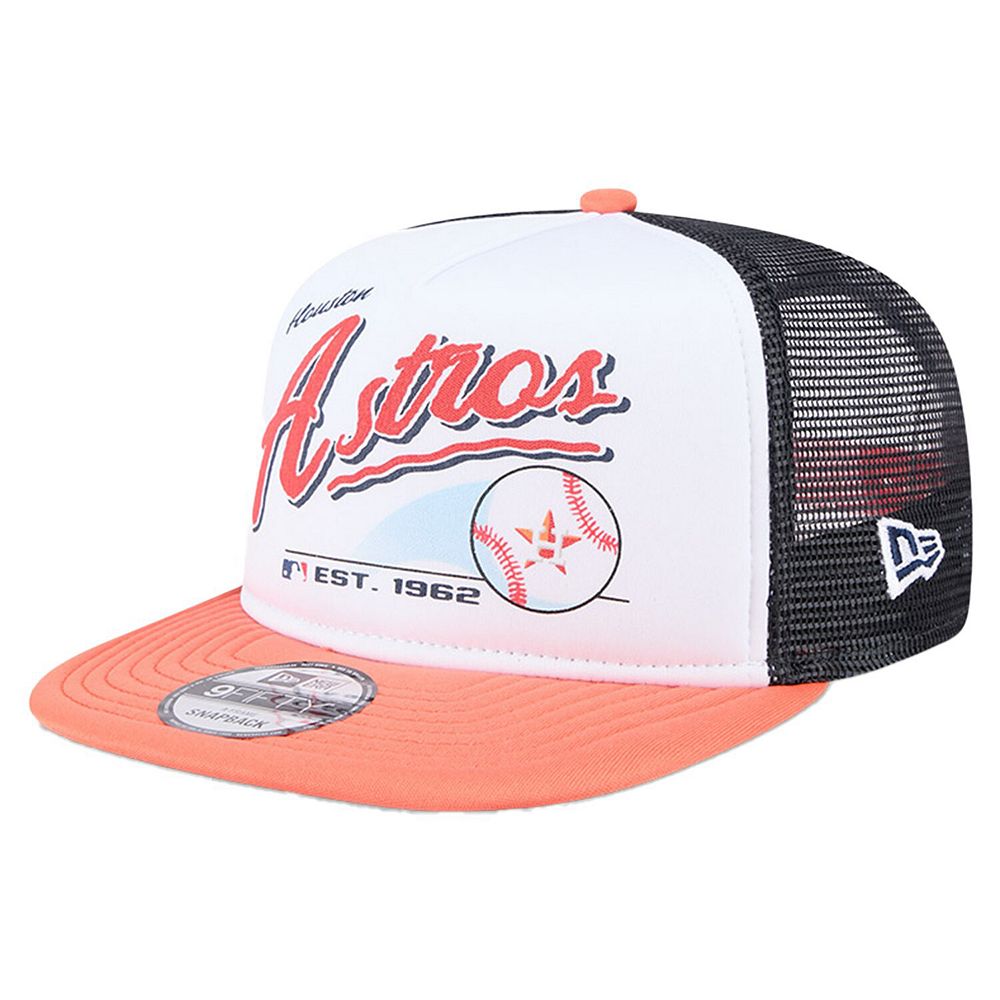 Youth New Era White Houston Astros Retro 9FIFTY Snapback Hat