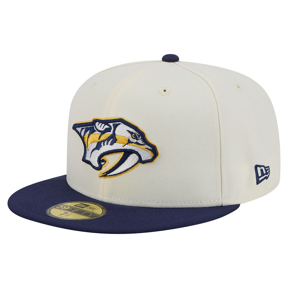Men's New Era White Nashville Predators Chrome Two-Toned 59FIFTY Fitted Hat