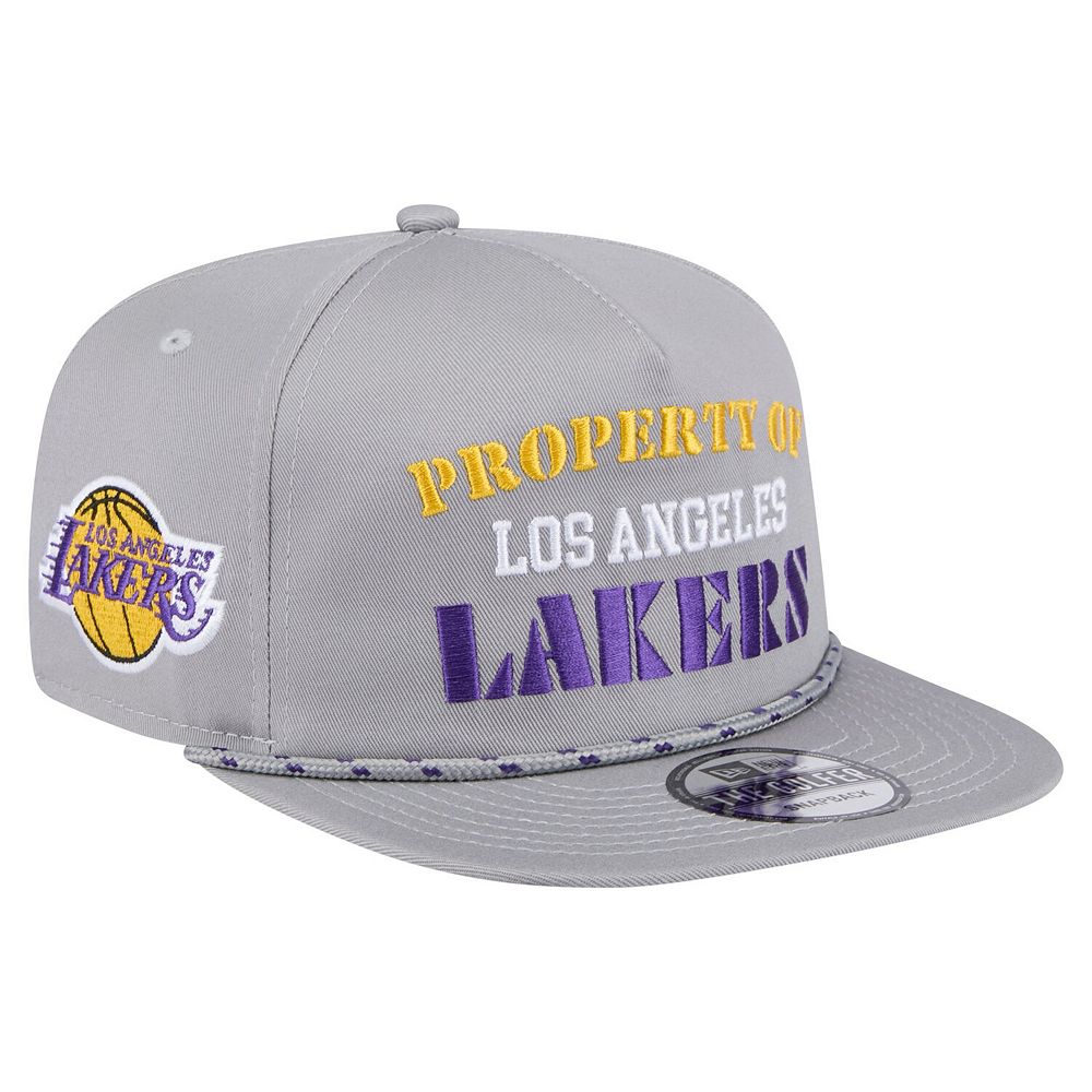 Men's New Era Gray Los Angeles Lakers Throwback Property Of Golfer ...