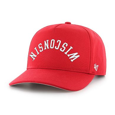 Men's '47 Red Wisconsin Badgers Flip Script Hitch Adjustable Hat