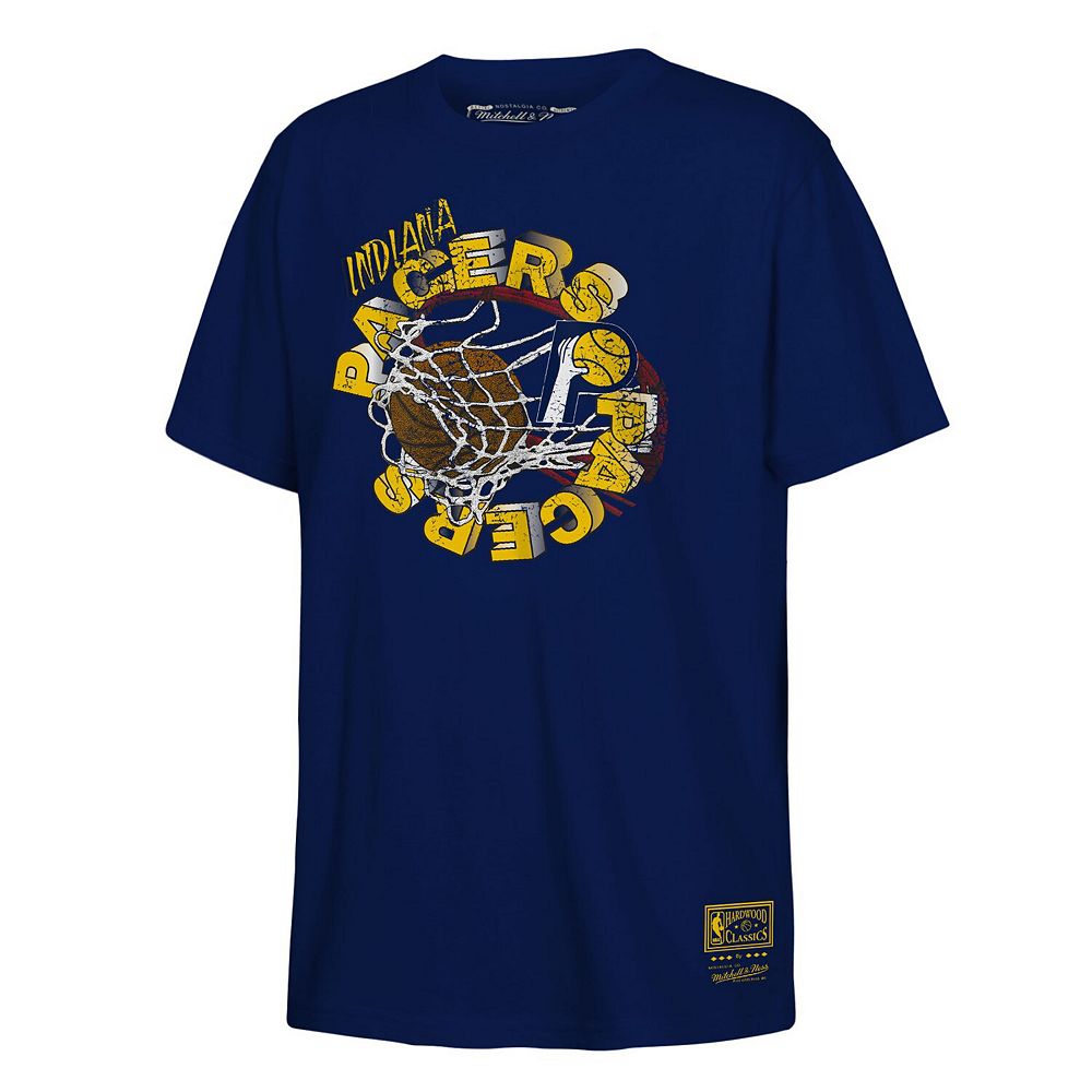 Youth Mitchell & Ness Navy Indiana Pacers Retro '90s Poster T-Shirt