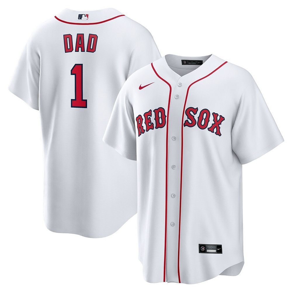 Men's Nike White Boston Red Sox #1 Dad Home Replica Jersey