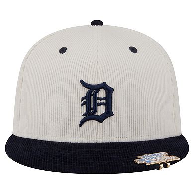 Men's New Era Cream/Navy Detroit Tigers Two-Tone Corduroy 59FIFTY ...