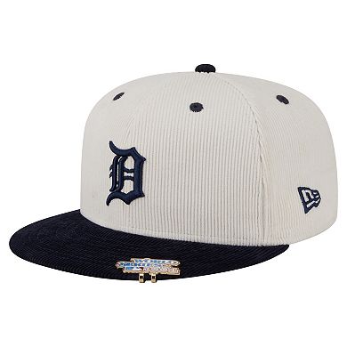 Men's New Era Cream/Navy Detroit Tigers Two-Tone Corduroy 59FIFTY ...