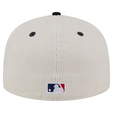 Men's New Era Cream/Navy Detroit Tigers Two-Tone Corduroy 59FIFTY ...