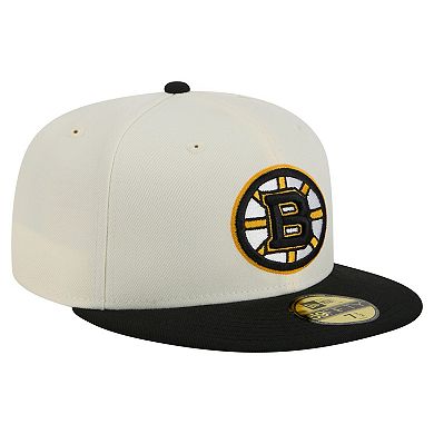 Men's New Era White Boston Bruins Chrome Two-Toned 59FIFTY Fitted Hat