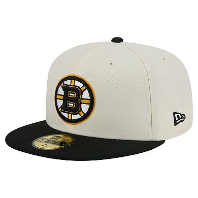 Men's New Era White Boston Bruins Chrome Two-Toned 59FIFTY Fitted Hat