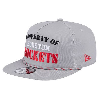 Men's New Era Gray Houston Rockets Throwback Property Of Golfer ...