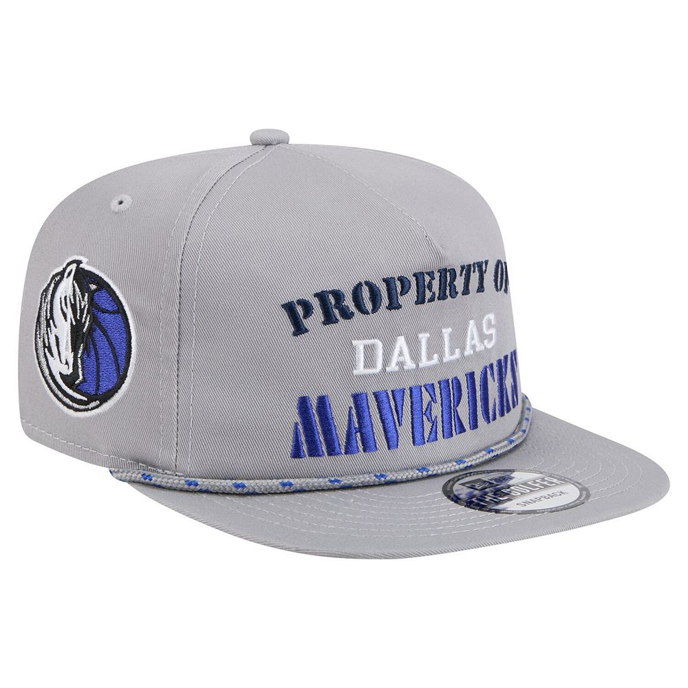 Men's New Era Gray Dallas Mavericks Throwback Property Of Golfer ...