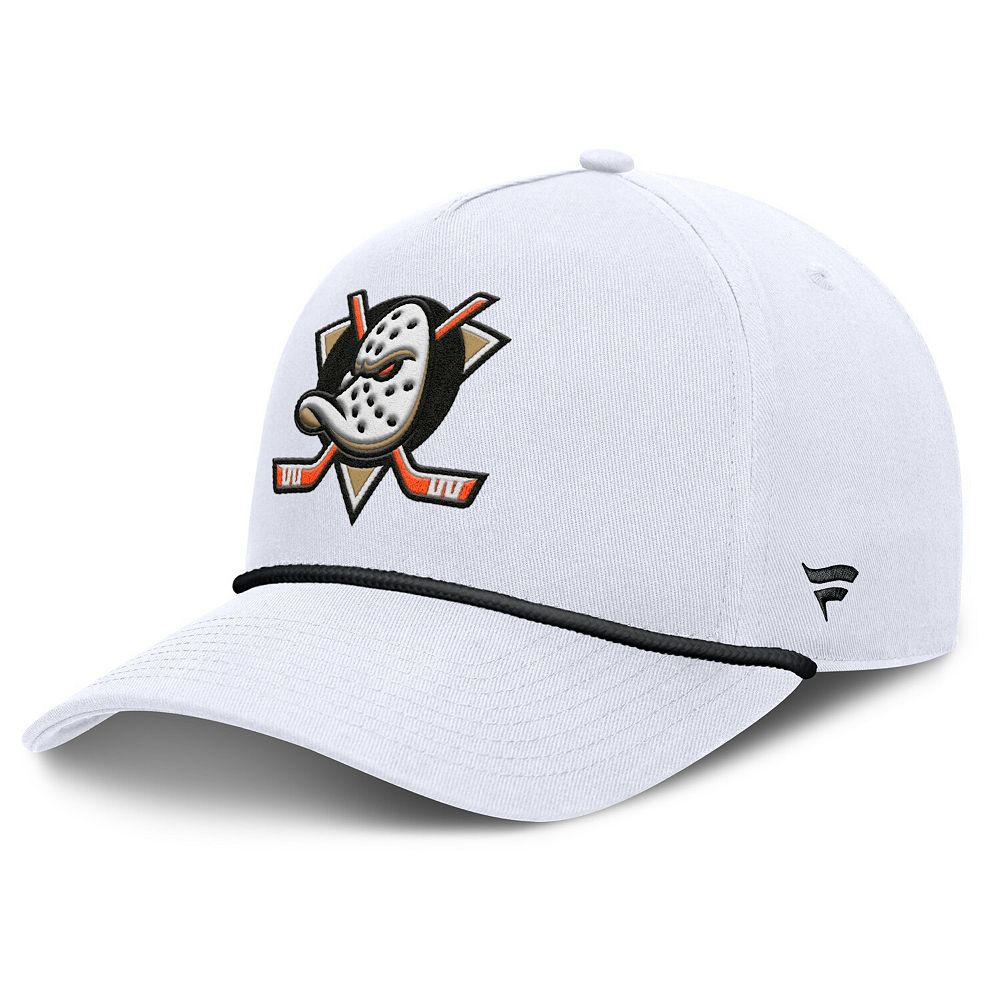 Men's Fanatics White Anaheim Ducks Rope A-Frame Adjustable Hat