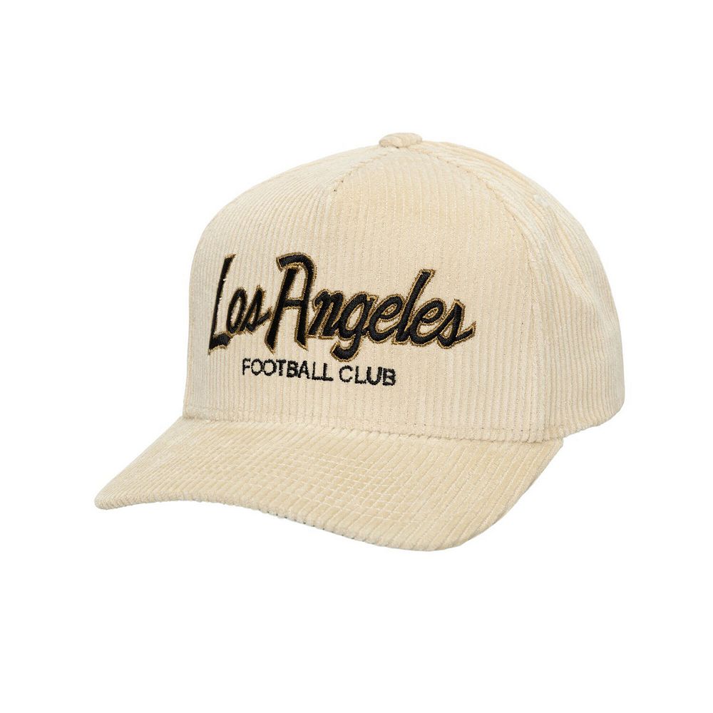 Men's Mitchell & Ness Cream LAFC Corduroy Off Pro Crown Adjustable Hat