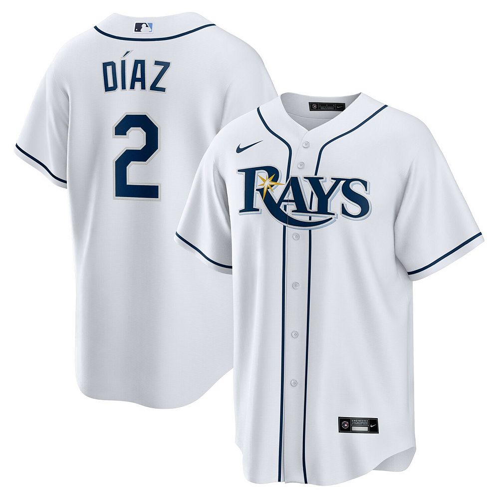 Men's Nike Yandy D _az White Tampa Bay Rays Home Replica Player Jersey