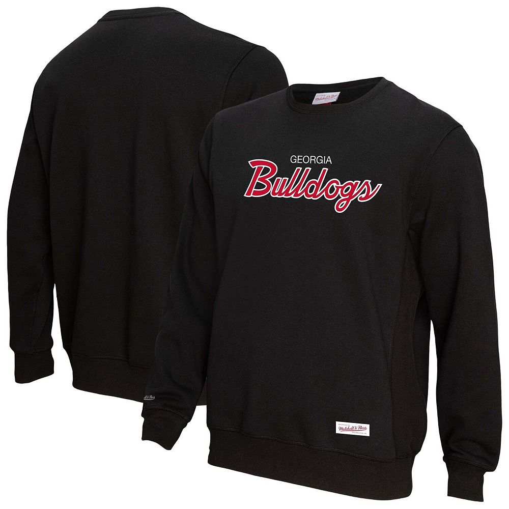Men's Mitchell & Ness Black Georgia Bulldogs Elite Script Pullover ...