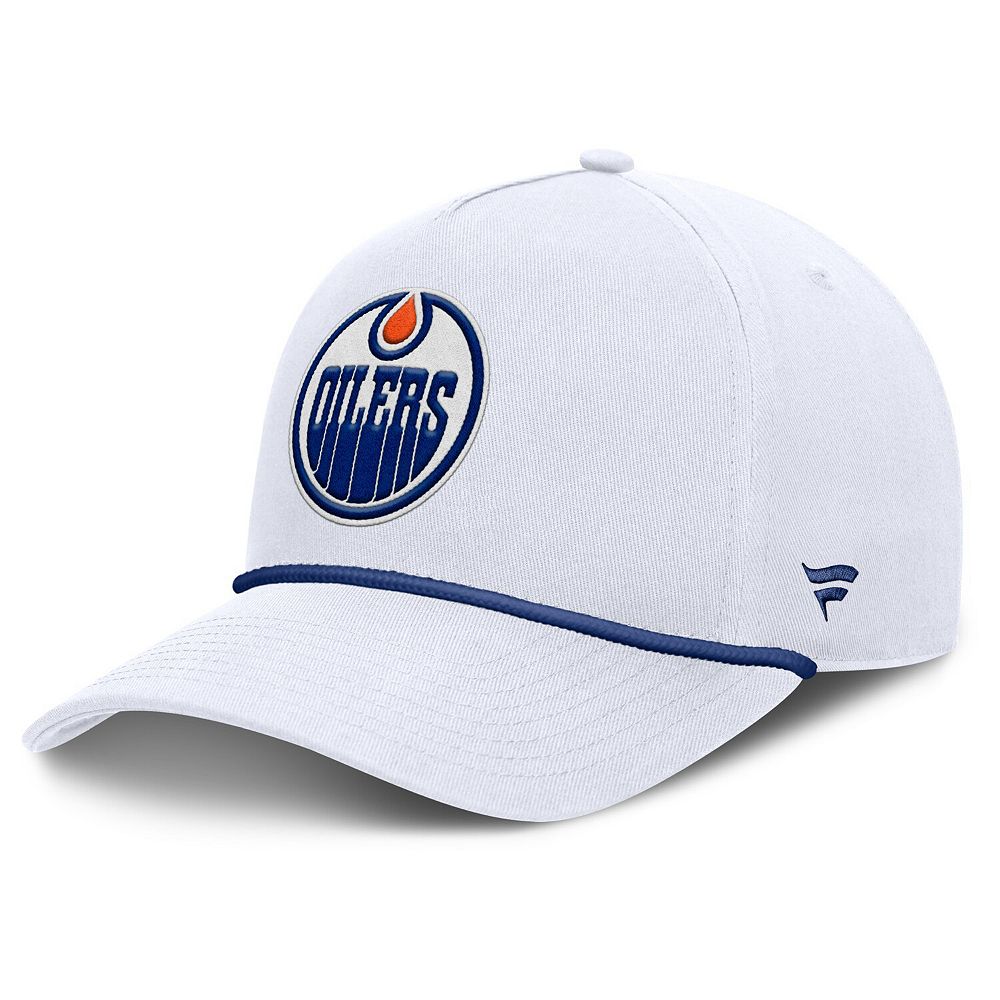 Men's Fanatics White Edmonton Oilers Rope A-Frame Adjustable Hat