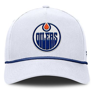Men's Fanatics White Edmonton Oilers Rope A-Frame Adjustable Hat