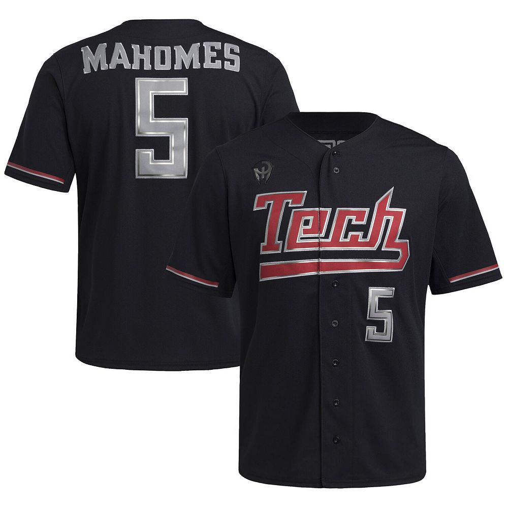 Men's adidas Patrick Mahomes Black Texas Tech Red Raiders Replica ...