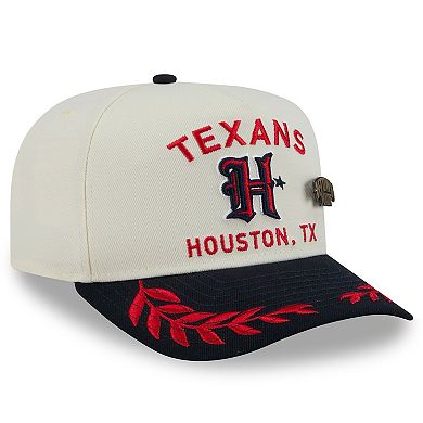 Men's New Era Cream/Navy Houston Texans 2025 NFL Draft A-Frame 59FIFTY Fitted Hat