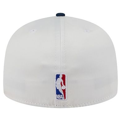 Men's New Era White/Navy Minnesota Timberwolves Throwback Satin Vintage ...