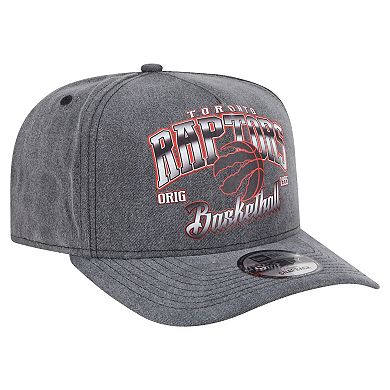 Men's New Era Charcoal Toronto Raptors Throwback Washed Pre-Curved ...