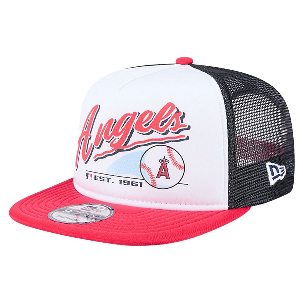 Youth New Era White Los Angeles Angels Retro 9FIFTY Snapback Hat