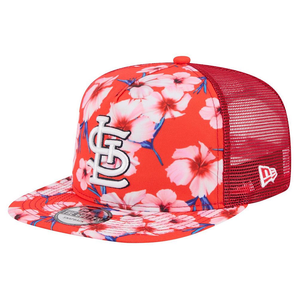Men's New Era Red St. Louis Cardinals Adventure Pattern Golfer Trucker ...